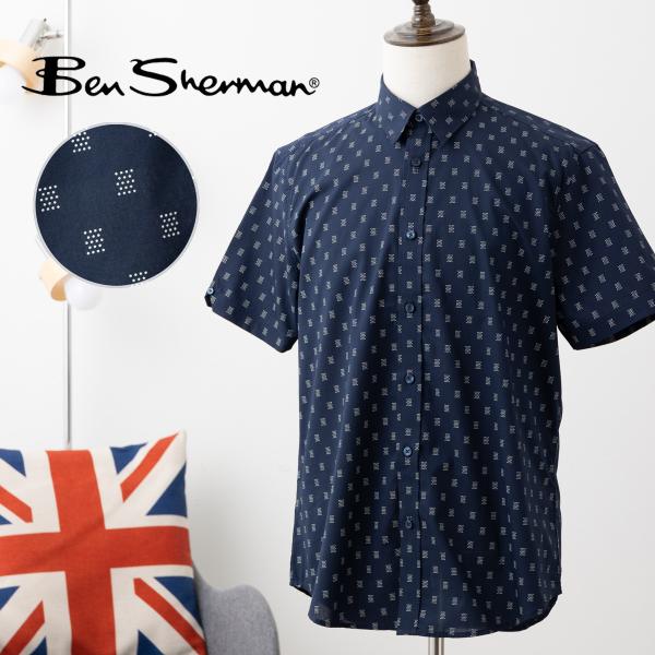 BEN SHERMANSTIPPLE GEO PRINT S/S SHIRTBen Shermanベンシャーマンのスティップルジオプリント半袖シャツ です。シックなネイビーに控えめなジオプリントがスタイリッシュなデザイン。どんなコーディネー...