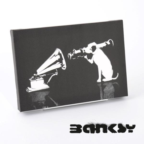 絵画 絵 ロンドン グラフィティ 壁掛け 路上 風刺 インテリア ビクター JVC モノクロ 小さい アート bkart30hmvBANKSY CANVAS ART SMALL キャンバス アートパネル ポスター スモール "HMV" 31...