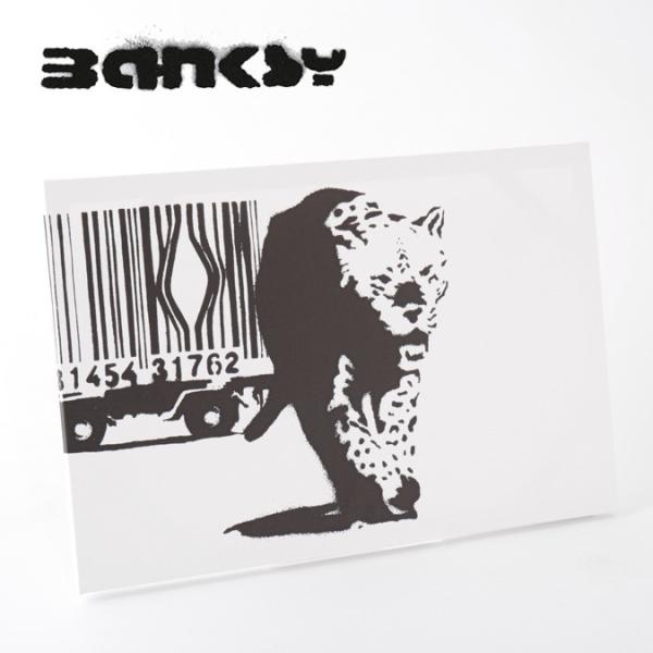 絵画 絵 ロンドン グラフィティ 壁掛け 路上 風刺 インテリア モノクロ ブラック ホワイト bkart60tigerbarcode BANKSY CANVAS ART キャンバス アートパネル ポスター "Tiger Barcode" ...