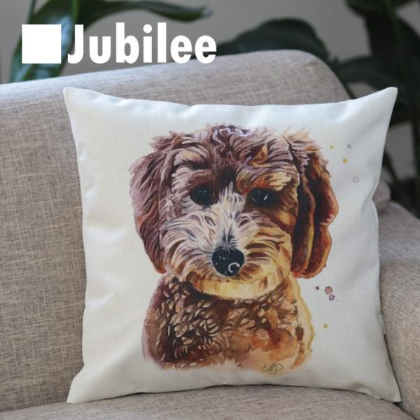クッションカバー コッカープー COCKAPOO プードル 犬 Cushion Cover 北欧デザイン 45×45cm リネン 天然の麻で出来たハンドメイド レトロスタイル プレゼント ギフト 新生活 新居 引越し祝い 新築 ペット商品番...