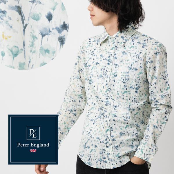 PETER ENGLANDFLOWER PRINTLONG SLEEVE SHIRTピーターイングランドフラワープリント長袖シャツ Peter Englandピーターイングランドのフラワープリントロングスリーブシャツです。上品なフラワーが全...