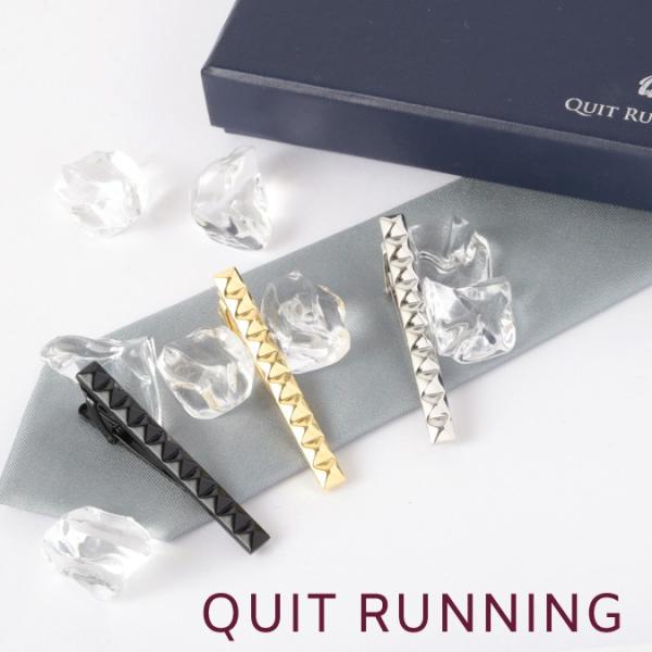 QUIT RUNNINGクイトランニングネクタイピン 3 Design SetSTUDS DESIGN  60mm × 6mm ステンレス美しい輝きのSTAINLESS STEELをベースにスタッズのカットがキラキラと輝くショートデザイン。...