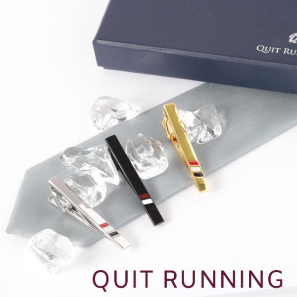 QUIT RUNNINGクイトランニングネクタイピン 3 Design Set55mm × 6mmステンレス 美しい輝きのSTAINLESS STEELをベースにRED,WHITE,BLACKの3COLORがアクセントになったデザイン。いつ...