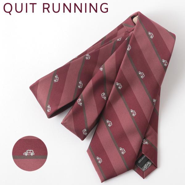 ロンドンデザイナーによりデザインされたQuit Running/クイト ランニングのイージーケアウォッシャブルネクタイです。ビジネスシーンにも大活躍する、スマートで合わせやすい柄のネクタイ。レッドカラーのストライプの道にさりげなくかわいい車...