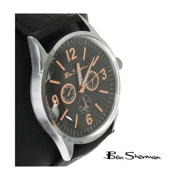 Ben Sherman ベンシャーマン 腕時計 メンズ ブラック シャンパンピンク フェイス オレンジ ビッグ テキスト 新作 クロノグラフ ラージ サークル アナログ ウォッチアナログウォッチ 本革 ベルト 腕 時計 UK モッズ ファッ...