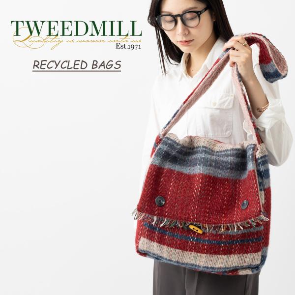 TWEEDMILLRECYCLED BAGSALL WOOLツイードミルショルダーバッグ ツイードミルのウール素材を使用した味わい深いショルダーバッグ。内側には異なるデザインの生地をあしらい、開けるたびに特別感を楽しめます。程よい大きさで、...