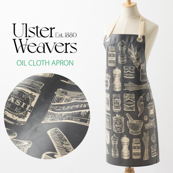 ULSTER WEAVERSOIL CLOTH APRON【 Herbs &amp; Spices 】ULSTER WEAVERSのコットンエプロンです。しっかりとした綿生地に、オイルクロスコーティングが施されているので、水や汚れをはじいて...