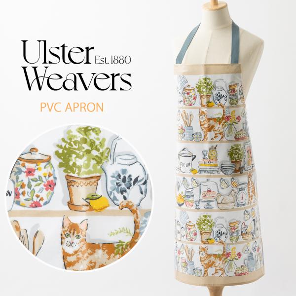 ULSTER WEAVERSPVC APRON【 Pantry Cats 】ULSTER WEAVERSのコットンエプロンです。しっかりとした綿生地に、PVCコーティング(ビニール加工)がされているので水や汚れに強い素材となっております。華...