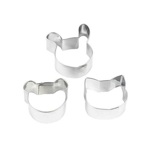 DELISH KITCHEN パール金属 ステンレス製クッキー型3個セット ねこ・うさぎ・くま CX-40