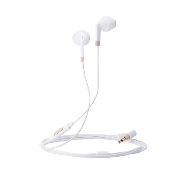 イヤホン 有線 マイク付き φ3.5mm L型プラグ 【 iPhone iPad Android スマホ タブレット Nintendo Switch (TM) 等3.5mm4極ミニジャック搭載機器対応】 ホワイト