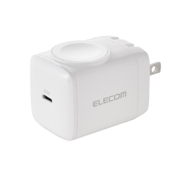 エレコム EC-AC9830WH AC充電器/USB充電器/USB PD/30W/Apple Watch認証モジュール付き/MfA認証/USB-C1ポート/ホワイトApple WatchもiPhoneもこれ1つで充電できる。Apple Wa...