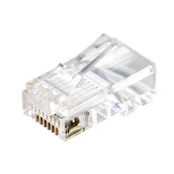 エレコム LD-RJ45T100V2 自作用RJ45コネクター Cat5e対応 単線・ヨリ線両対応 100個入 ハーフクリアCat5e用のRJ45コネクター100個入りです。単線・ヨリ線の両方に対応しているので、手持ちの材料を有効活用して必...
