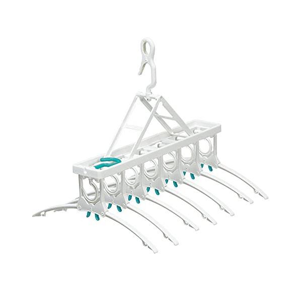 【3個セット】 ツウィンモール 洗濯 物干し 折りたたみ ハンガー 7連ガー グリーン LT-04 GR Lautiar ラティアル