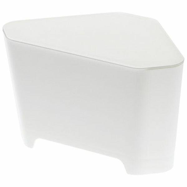 【10個セット】 山崎実業 三角コーナー 浮かせる 蓋付き 三角コーナー アクア ホワイト 3236