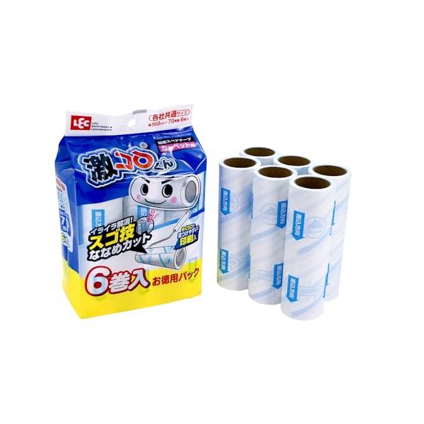 【2個セット】 LEC 激コロ スゴ技カット 70周 スペア 6巻入り コロコロクリーナースペア