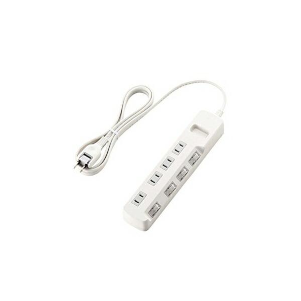 【2個セット】エレコム T-E5A-2420WH 延長コード 電源タップ 2m 2P 4個口 個別スイッチ付 省エネ スイングプラグ 白