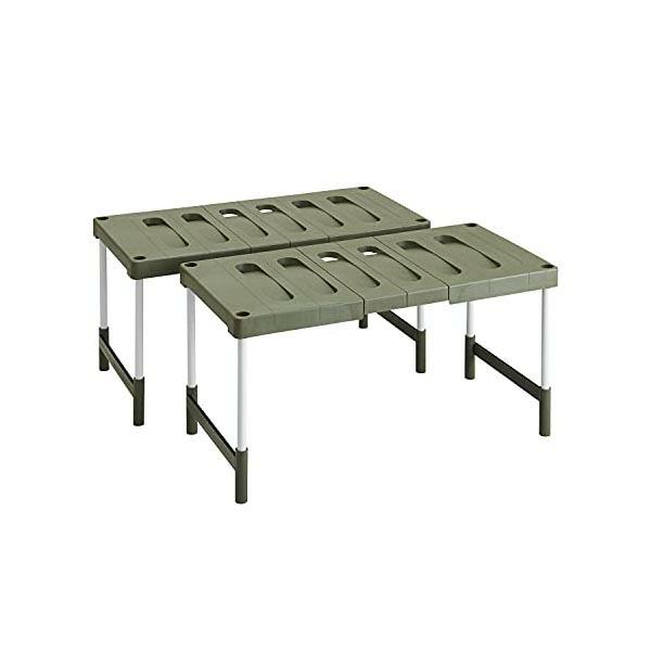 Belca 収納棚 クローゼット・押入れフリーラック 伸縮タイプ 2台入り 幅76.5~92×奥行37×高さ35・40cm エコグリーン 日本製 CO-RG2