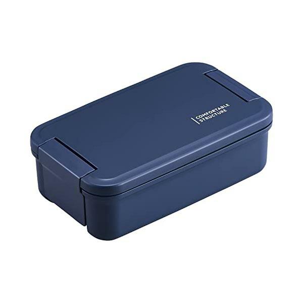 OSK 弁当箱 コンフォータブル ランチボックス 仕切付 ネイビー 日本製 PC-550D●はずして洗う必要なし！手間なしパッキン。●[サイズ]約16.8×10×5.8cm●[容量]約550ml●[耐熱温度](本体・仕切) 140度、(フタ...