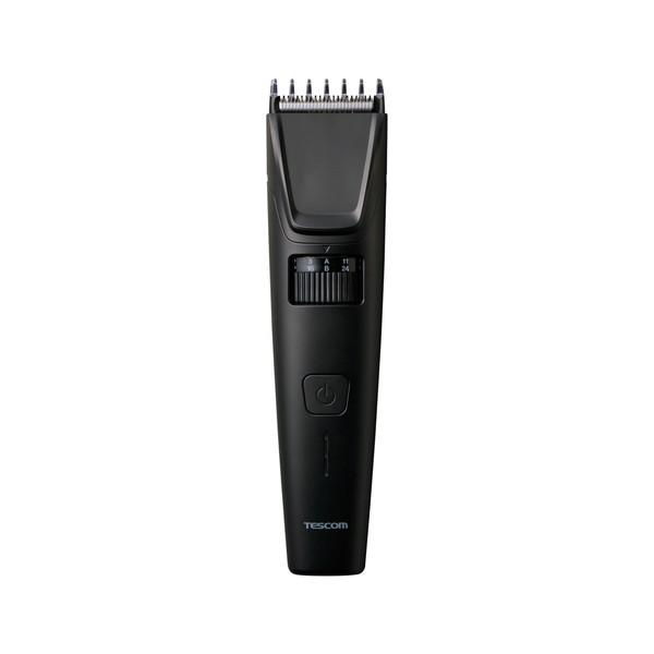 ヘアカッター 充電・交流両用 0.8-24mm調整 1mm単位 防水IPX7 セルフカット ブラック