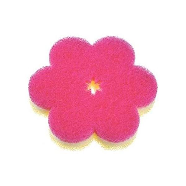 マーナ K364DP おはなスポンジ ディープピンク キッチンスポンジ 薄型 10.7x11.7x2.7cm MARNA 食器 食器スポンジ グラス●【かわいいお花型】おはな型のかわいいカラースポンジです。薄めで半分に折りやすく、お皿をはさ...
