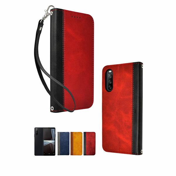 shizukawill Xperia10III / 10III Lite 手帳型 本革調ケース SOX10M3BIRB