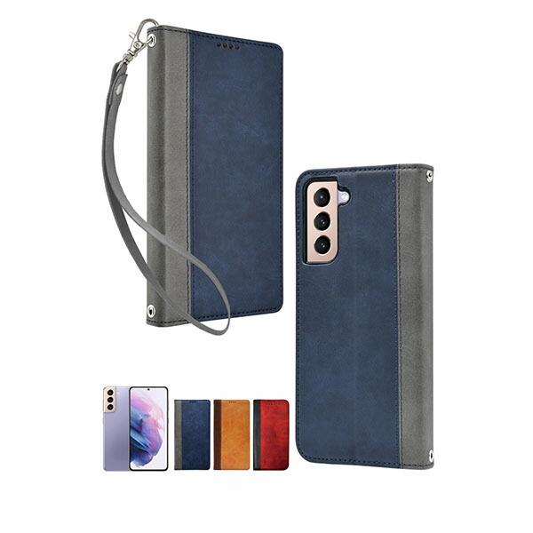 shizukawill Galaxy S21 5G 手帳型 本革調ケース SAGAS21BING