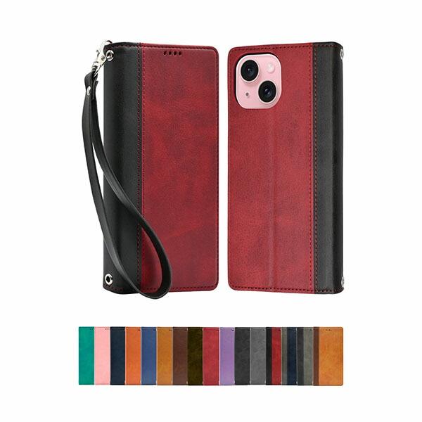 shizukawill iPhone15 手帳型 本革調ケース APIP15BIRB