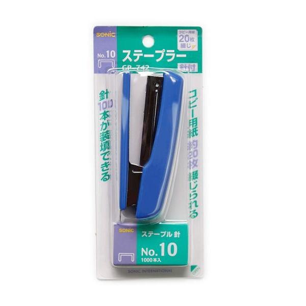 【6個セット】 ソニック ステープラー(針1箱付)●針100本まで装填できます。針付き・綴枚数：20枚まで・使用針：NO.10