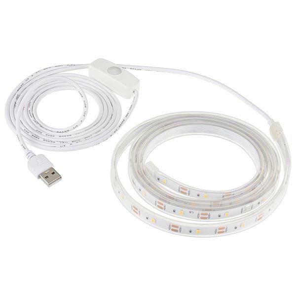 オーム電機 NIT-ALA6TU15 LEDテープライト USB式 テープ長さ1.5m  OHM ストリングライト ホワイト 電機 イルミネーション 室内 オーム 間接照明 電池式ライト スイッチ付き ひもライト■ 電源：5V 1A以上のU...