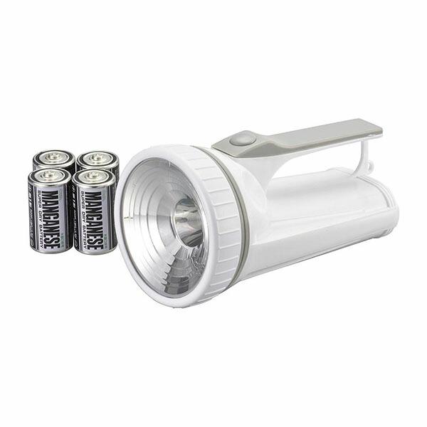 オーム電機 LPP-24B5 LED強力ライト (3W/240 lm/連続点灯60時間/防水性能IPX4/単1形×4本付属) 強力ライト 台風 アウトドア 照明 オーム ライト 懐中電灯 防犯グッズ 防災 防犯 交換不可●広域を明るく照らし...