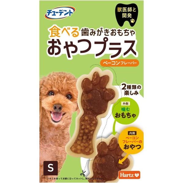 住商アグロ ハーツ 食べる歯みがきおもちゃ おやつプラス S ベーコンフレーバー初めてのおやつ一体型の歯みがきおもちゃ！・原材料：外枠：ナイロンおやつ部分：コーンスターチ、ポテトスターチ、マルトース、ゼラチン、ライススターチ、ソルビトール、...