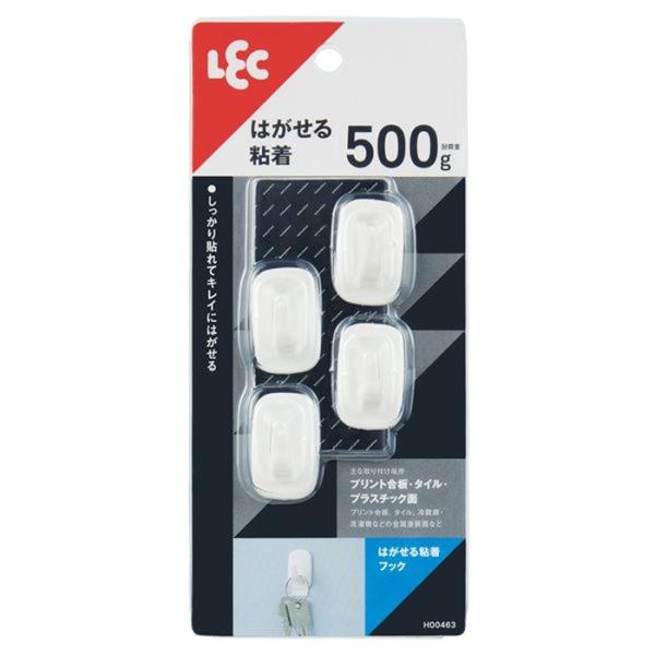 【3個セット】 レック はがせる 粘着 フック 4個入 H00463●しっかり貼れてきれいにはがせるフック4個入。貼って15秒間強く押し付けるだけですぐに使える。不要になった際にはテープを下に引っ張るだけではがせる。