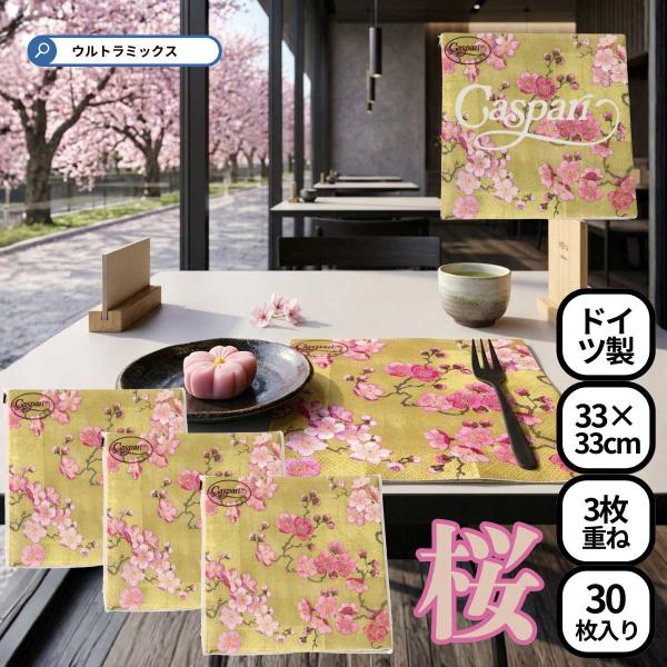 おもてなし、誕生日会や様々な迎賓パーティにピッタリ。高品質なペーパーナプキン3枚重ね。食卓を明るく、楽しく彩ります。こちらは繊細な桜の花が描かれた、華やかな逸品。デコパージュやプレゼントのラッピングなど使い方次第で、様々なアレンジを楽しむこ...