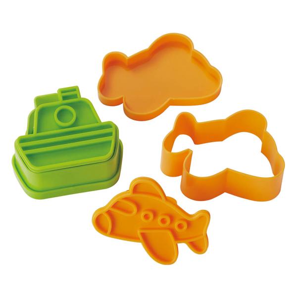 ご飯押し型としても、食パン抜き型としても使える万能キャラ弁グッズです。ランチタイムが楽しくなっちゃいますね。クッキーやゆでた野菜の抜き型としても使えますね。ひこうき型とふね型の2種類入り。・入数：2個入・材質：ポリプロピレン・耐熱/耐冷温度...