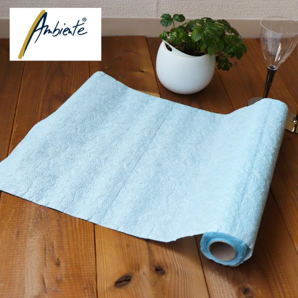 ヨーロッパの高級紙製品のメーカー　Ambiente（アンビエンテ）3枚重ね。紙製とは思えないほどのエレガントを演出できます。表面はエンボス加工。裏面は白地になっています。お好みの長さにカットしてご利用くださいサイズは33ｃｍ×6ｍ。使いたい...