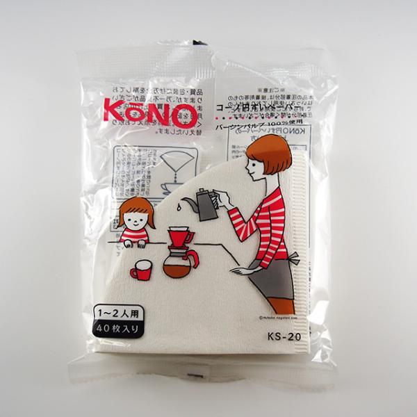コーノ式円錐フィルター２人用専用ペーパー（ホワイト）です。  材質：バージンパルプ 入数：40枚''珈琲,コーノ式,名門,ドリッパー'　( 爆買 ）