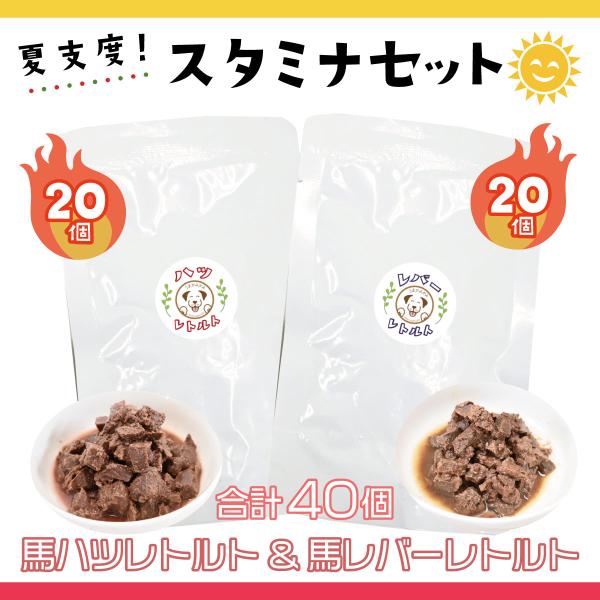 セット内容・馬レバーレトルト80g×20個・馬ハツレトルト80g×20個商品詳細・馬レバーレトルト80g[原材料]馬レバー[原産国]モンゴル[賞味期限]27.5.30[成分表]粗タンパク質21.33%以上、粗脂肪 6.39%以上、粗灰分 1...