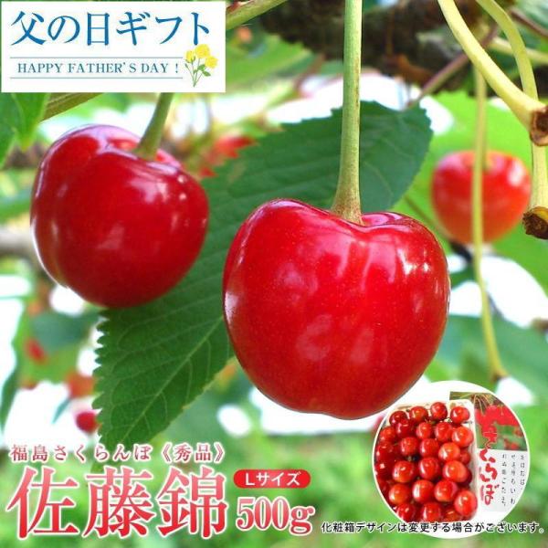 【商品内容】■産地：福島県福島市■品種：佐藤錦■形態規格：化粧箱入り　500ｇ / Ｌ玉サイズ 秀品■賞味期限非常にデリケートな果物ですので、到着後、直ぐに開封し冷蔵庫に入れてお早目にお召し上がりください。■お届け方法ヤマト運輸の冷蔵便で福...