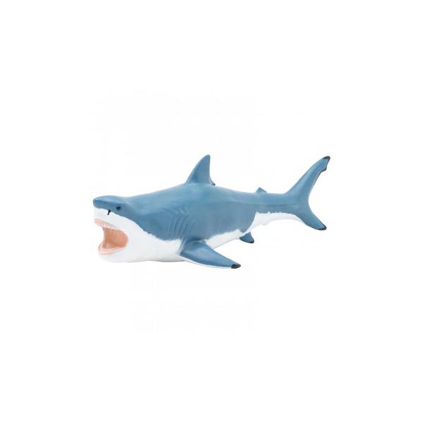 新生代の中頃に繁栄した巨大ザメ、メガロドンのビニール製フィギュアです。手で押すと簡単に凹む柔らさの「ソフトビニール」を使用した、ボリュームのあるモデル。柔軟性のある丈夫な素材を使用しています。いろんな場所で楽しんでいただけます!