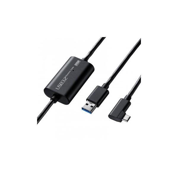 VRヘッドセットなどとの接続時に抜けにくいL型Type-Cコネクタを採用し、USB Aポート搭載パソコンと接続できるUSB 5Gbps A-Type-Cロングケーブルです。OCULUS QUEST、OCULUS QUEST2/Meta Qu...