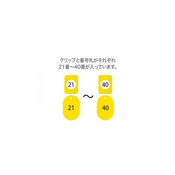クリップ+番号札。20番単位で購入できます。