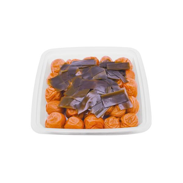 北海道産の真昆布を使用した、旨味たっぷりのおダシの中で熟成させた、風味豊かな『真昆布梅』