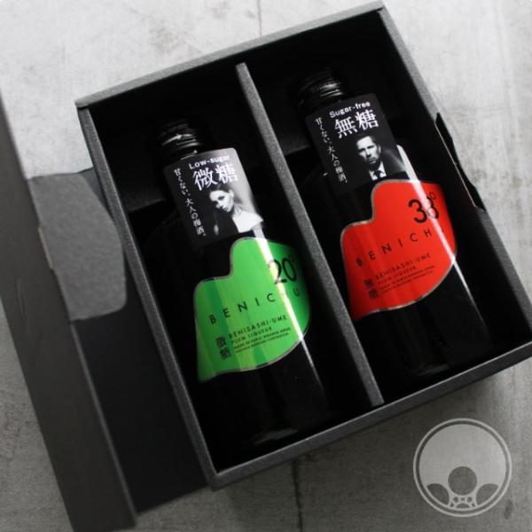 [酒蔵名]エコファームみかた[内容]BENICHU20°（300ml）×1／BENICHU38°（300ml）×1　(専用の化粧箱入り)[アルコール度]20％/38％