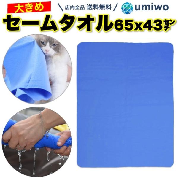 商品名：セームタオル 大サイズ 青 1枚 65x43cm 繰り返し 使える スイムタオル 汗 水滴 速乾 吸収 背中 耐久性 水泳 スイミング プール ジム 食器 アウトドア お風呂大きめセームタオル 65x43cmプールや水泳、洗車での拭...