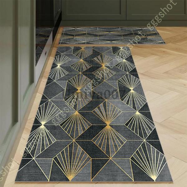 ■サイズ：S=40*60+40*120【２点セット】。■商品の厚みは4mmぐらいです。■滑り止め、防水性、抗菌、防ダニ、防臭、防カビ、水拭きOK、カットOK。シンプルなデザインでPVC素材の良さがわかるキッチンマット。毎日のお料理やお弁当作...