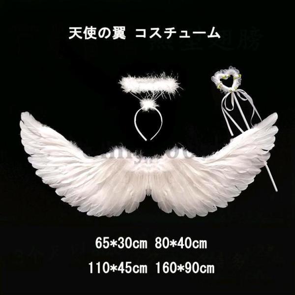 羽は天然の羽毛を使用しています。羽裏面に肩ゴムがついており、羽を両肩に担ぐように使用します。いつでもキュートな天使に早変わり！ リアルな羽とフワフワの天使の輪、ハートモチーフがかわいいステッキで たちまちラブリーエンジェルになれちゃいます。...
