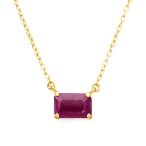 【商品番号：PN0651】ペンダント 18K 18金 ゴールド 誕生日 7月誕生石 アズキチェーン アジャスター環 記念日 ギフト プレゼント■地金：K18 イエローゴールド※イエロー、ホワイト、ピンクからお選びください■石：ルビー（5×7...