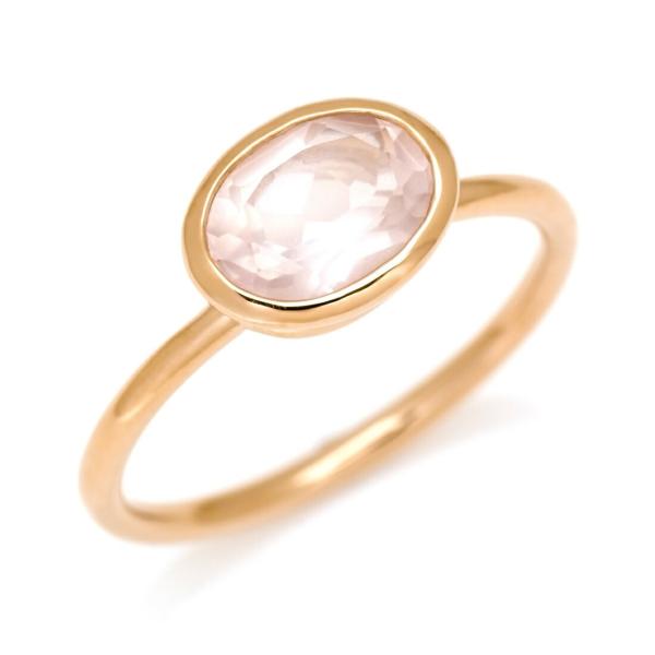 指輪 18K 18金 覆輪留め メッセージ ギフト 贈り物 ピンキーリング対応可能【商品番号】RG0725【商品名】K18 ローズクォーツ リング 「ignudo」【商品情報】■地金:K18 ピンクゴールド（画像サンプル品）※ピンク・イエロ...
