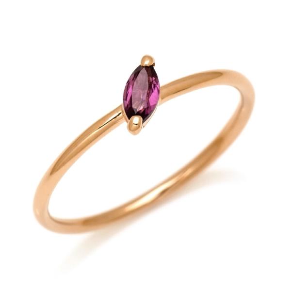 指輪 18K 18金 誕生日 1月誕生石 ホワイトゴールド イエローゴールド ピンクゴールド メッセージ ギフト 贈り物 マイナスサイズ ピンキーリング対応可能【商品番号】RG1337【商品名】K18 マーキス ロードライトガーネット リン...