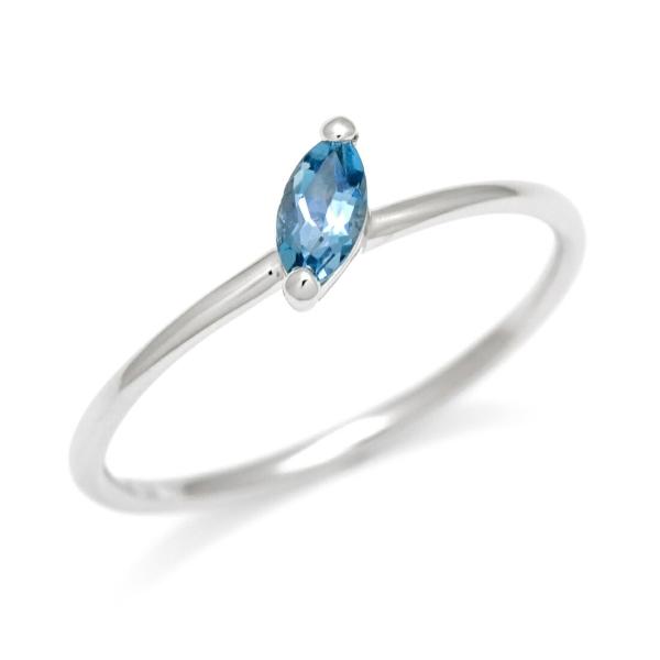 指輪 18K 18金 アクワマリン 誕生日 3月誕生石 イエローゴールド ホワイトゴールド ピンクゴールド メッセージ ギフト 贈り物 ピンキーリング対応可能【商品番号】RG1409【商品名】K18 マーキス サンタマリアアクアマリン リン...